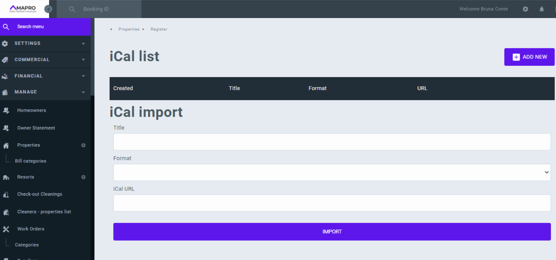 How to Register an External iCal in MAPRO – Mapro