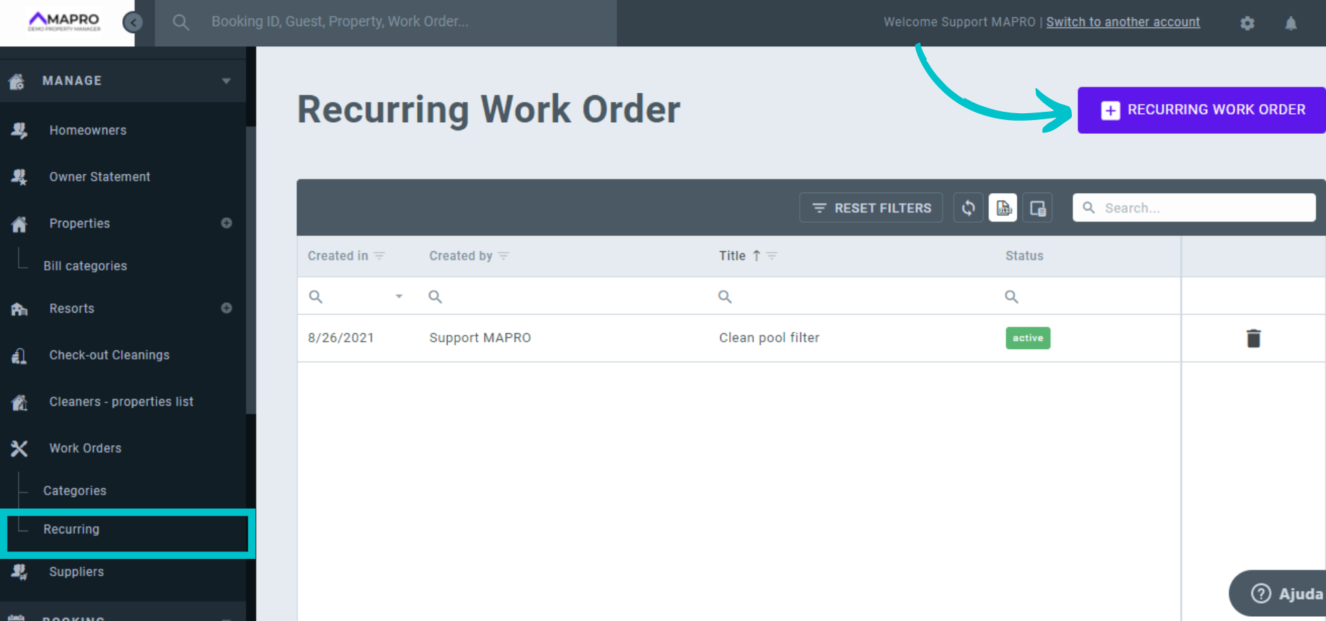 How to Create Recurring Work Orders – Mapro